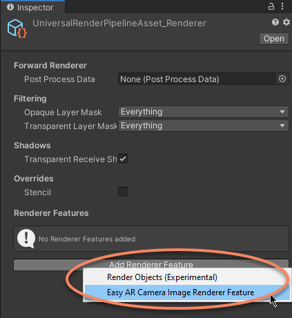 配置 Universal Render Pipeline (URP) — EasyAR Sense Unity Plugin 4.4.0 文档